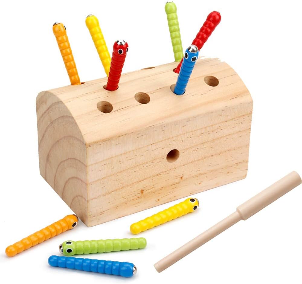 JZK Wooden magnetic insect catch game toy, hand eye coordination toy for kids motor skills ...