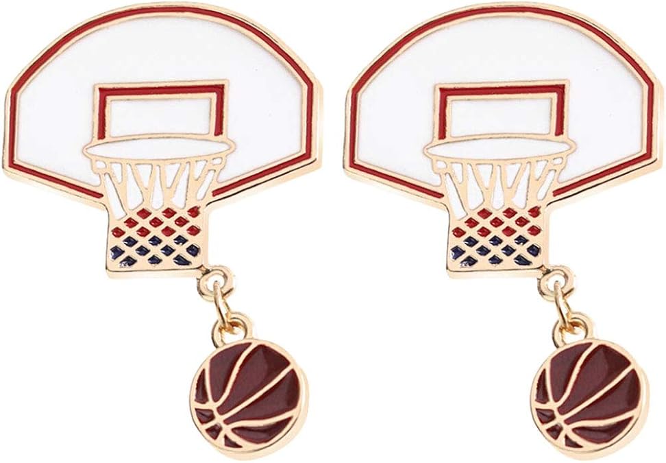Amazon.com: Charmart Basketball Lapel Pin 2 Piece Set Enamel Brooch ...
