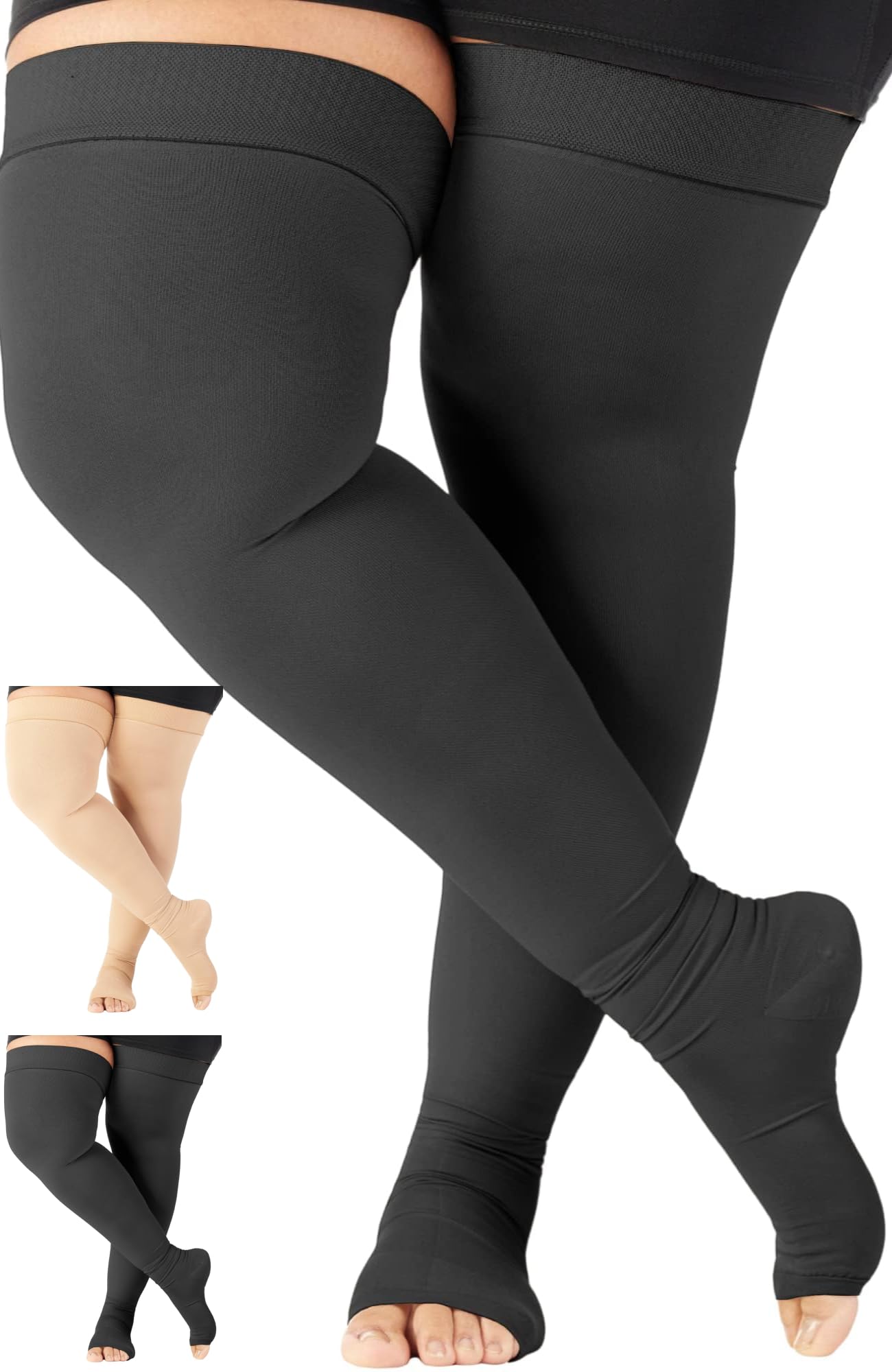 ABSOLUTE SUPPORT Extra Wide Men and Womens Compression Thigh High 20 ...
