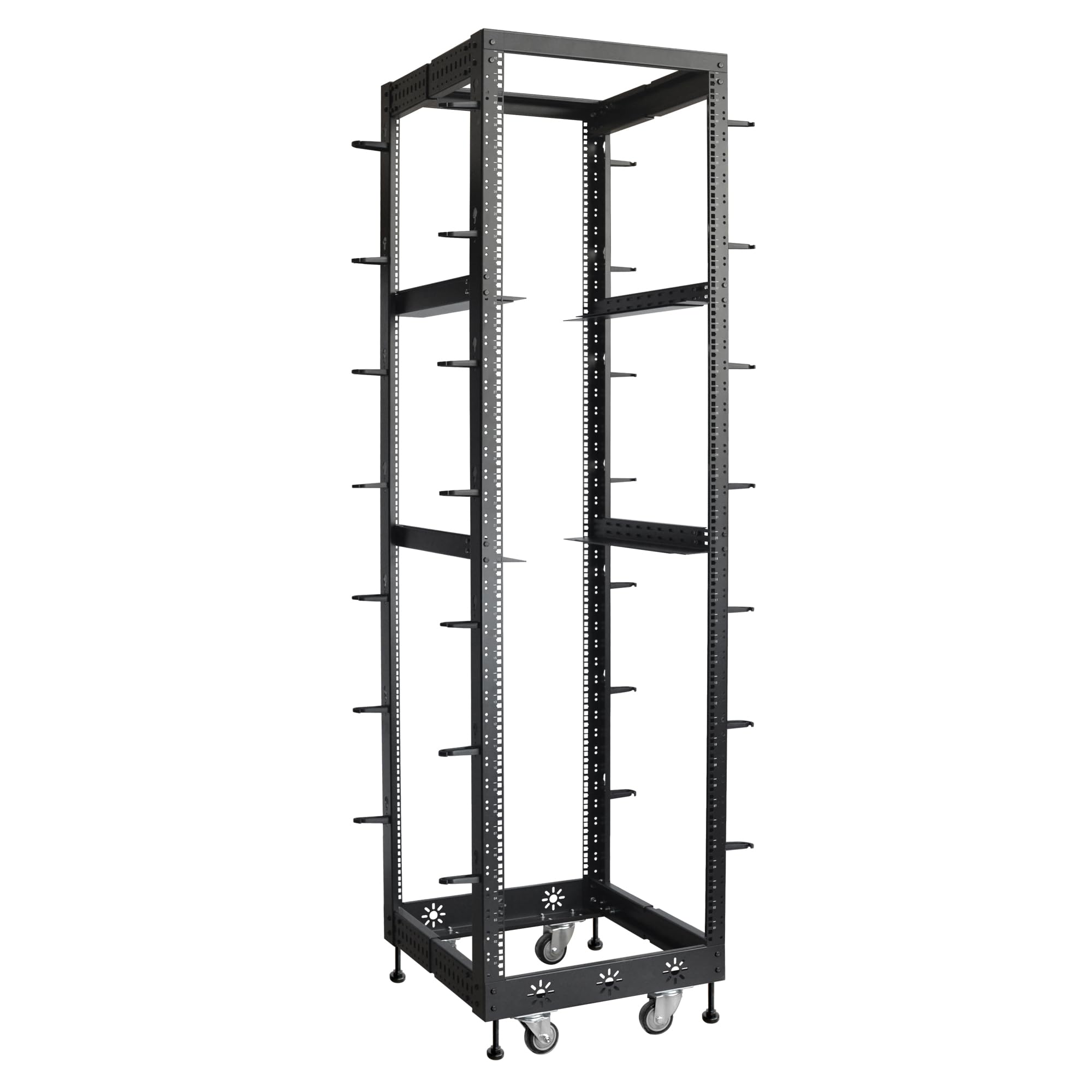 RIVECO 42U 19” Adjustable Depth Server Rack Support Up to 1700LBS Floor Standing 4 Post Rack ...
