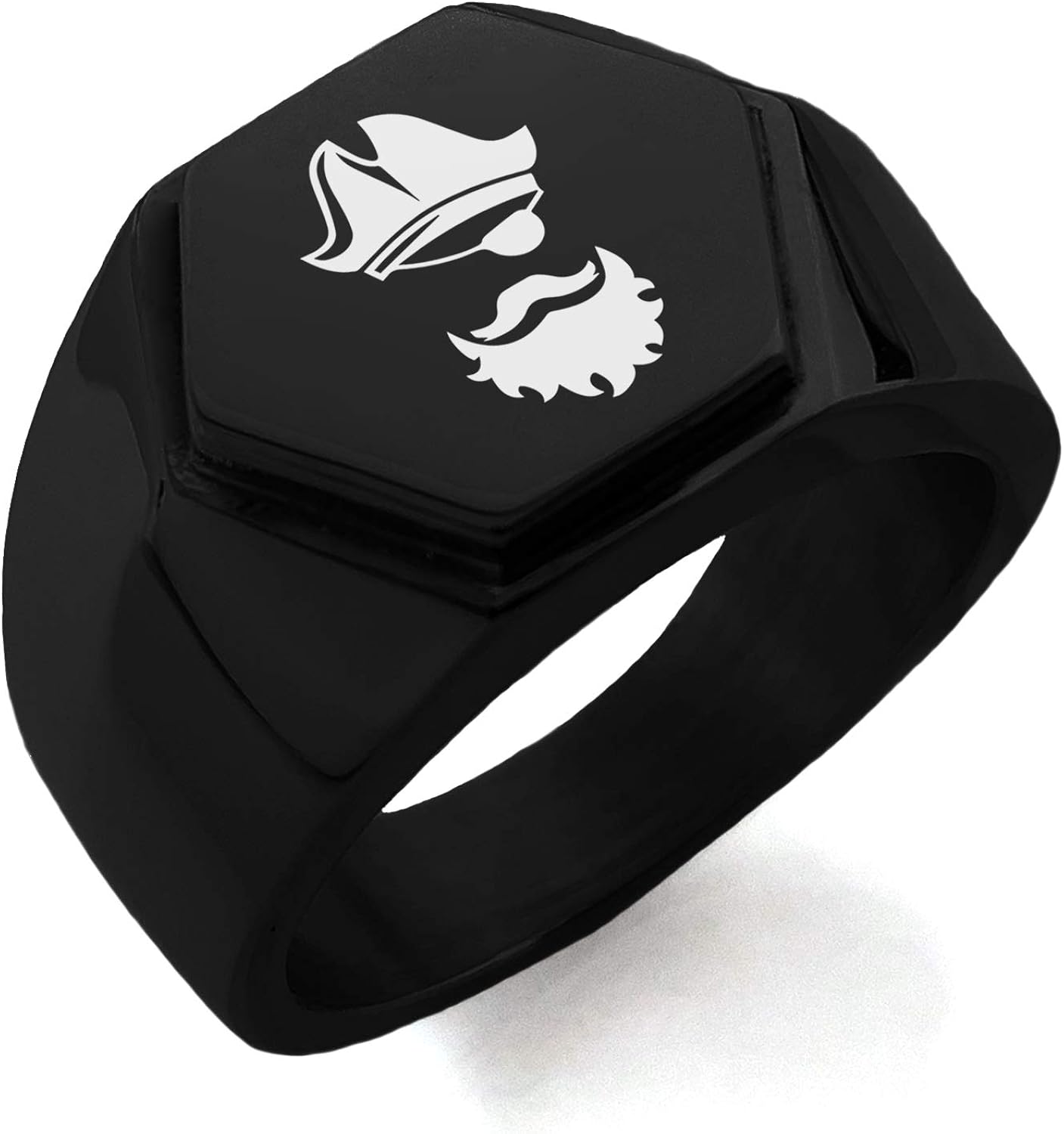 Stainless Steel Legendary Blackbeard Pirate Hexagon Crest Flat Top ...