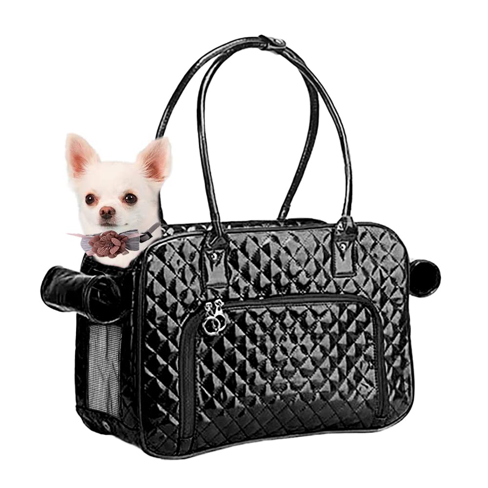 NewEle Fashion Dog Purse Carrier for Small Dogs with 2 Extra Pockets ...
