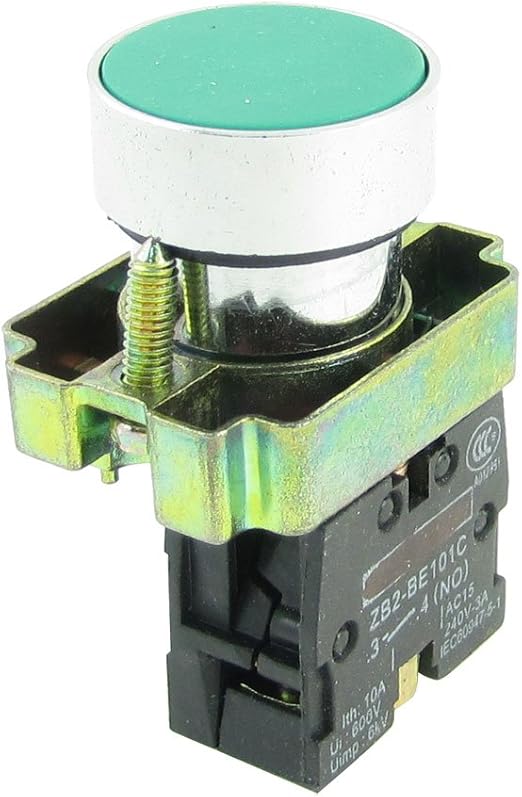 Ui600V Ith10A Panel Mounted Green Top Press Momentary Push Botton ...