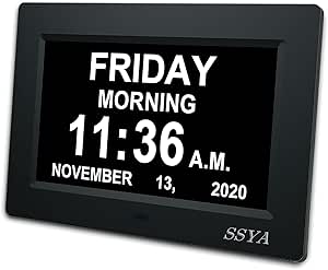 Amazon.com: [Newest Version] 7 Inch Day Clock - 12 Alarm Options, Level ...