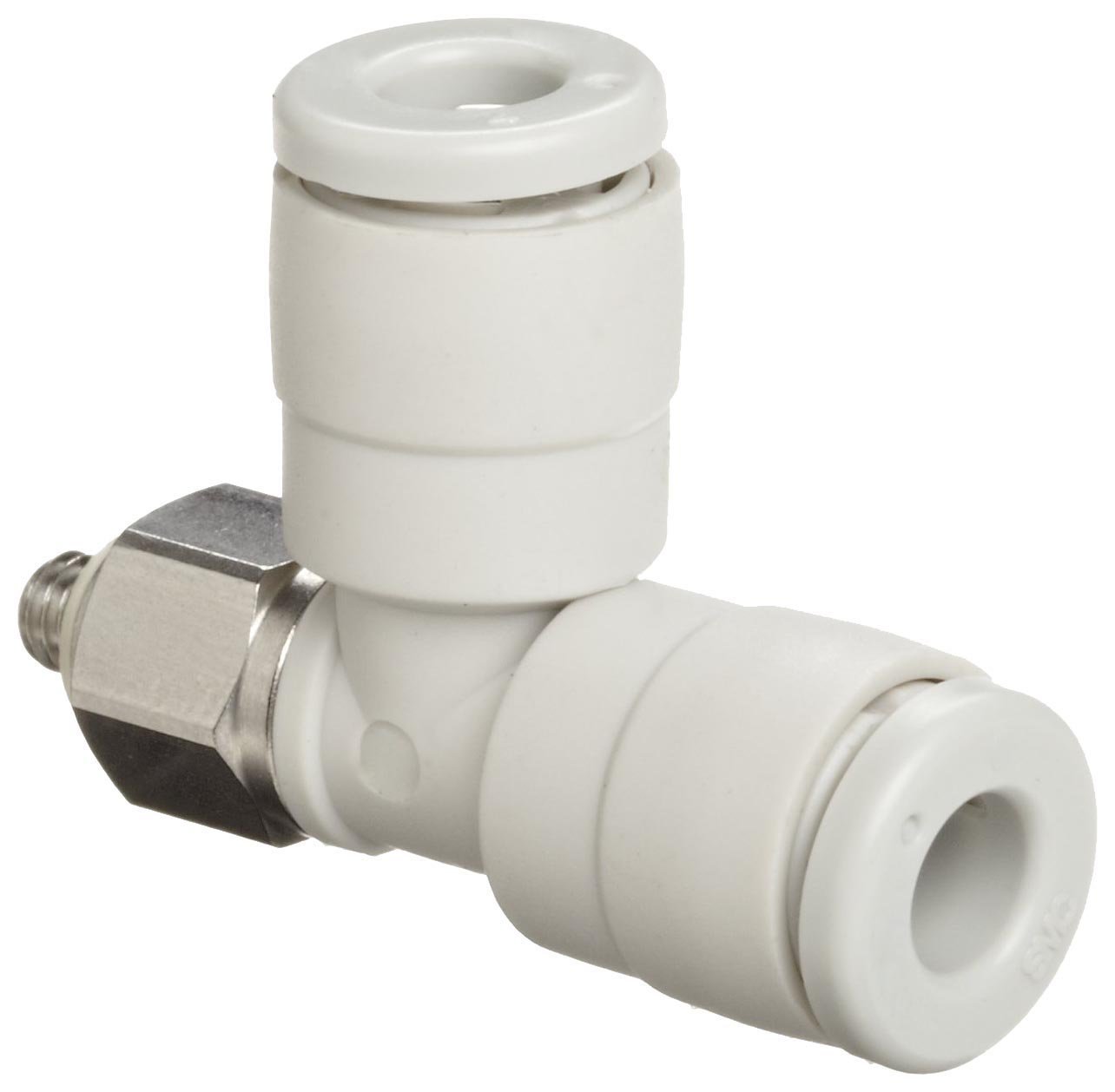 SMC KQ2Y06-M5N PBT and Nickel Plated Brass Push-to-Connect Tube Fitting, Run Tee, 6 mm Tube OD x ...