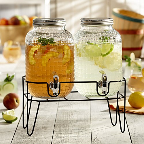 Style Setter Theo Double Beverage Dispenser with Stand Cold Drink Wine ...