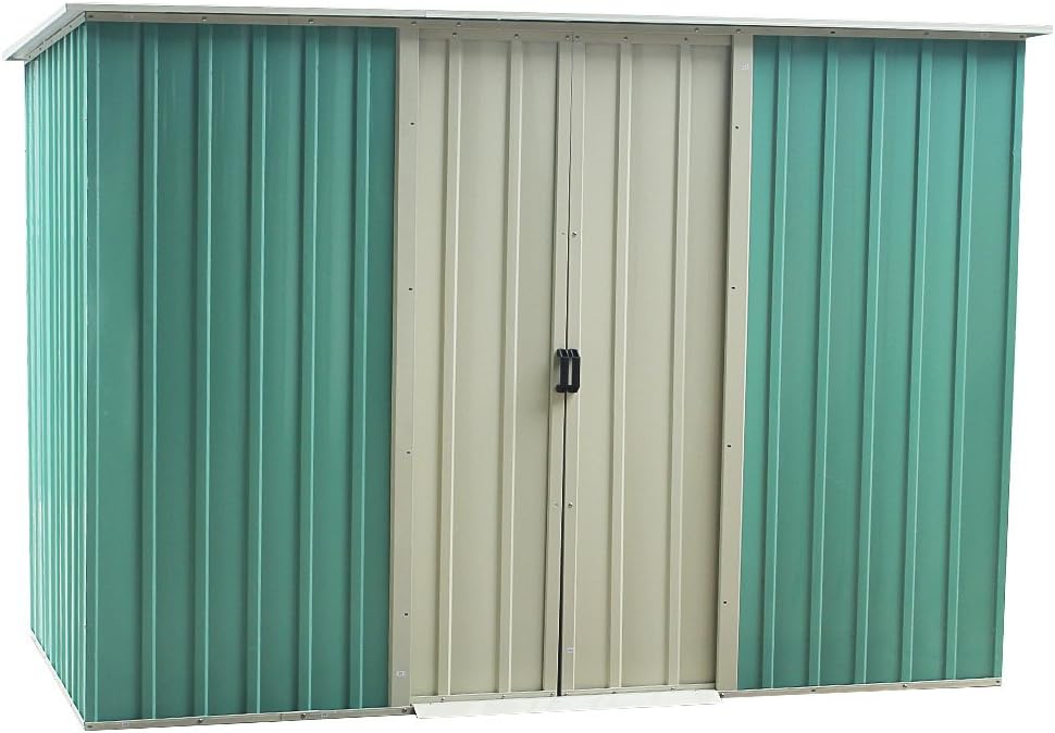 Outdoor Metal Garden Storage Shed Box Waterproof Flat Roof Building ...