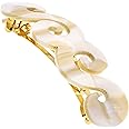Amazon.com : Camila Paris CP3169 French Hair Barrette Clip for Girls, Handmade, White, Gold ...