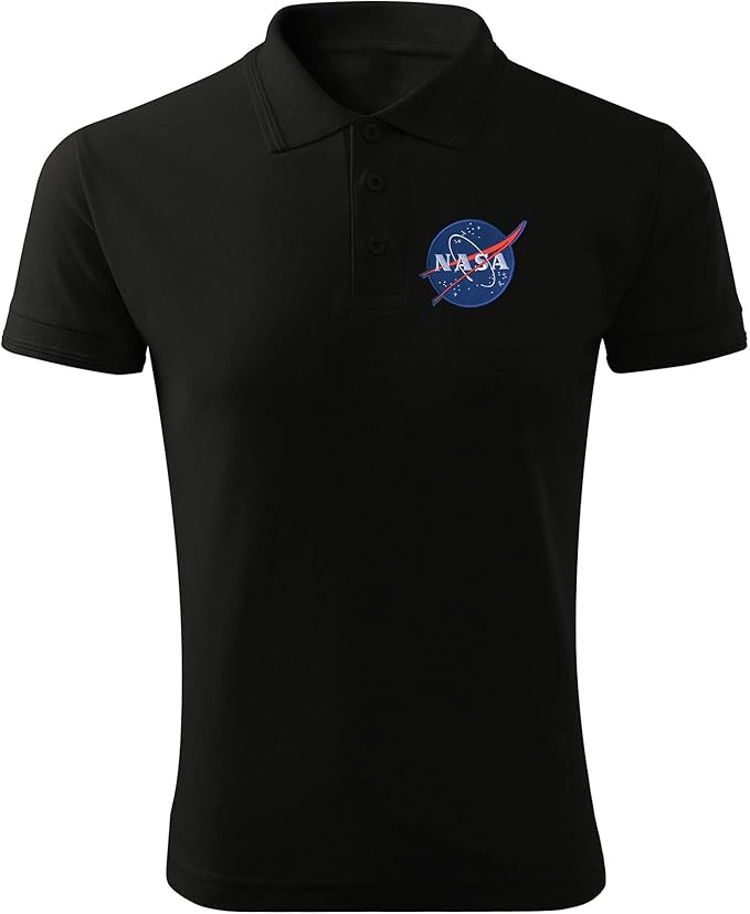 NASA Vintage Embroidered Design Original Logo Polo Pique Shirt Premium ...
