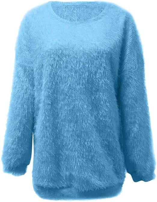 Cashmere para las mujeres más el tamaño sólido O-cuello suelto suéter ...