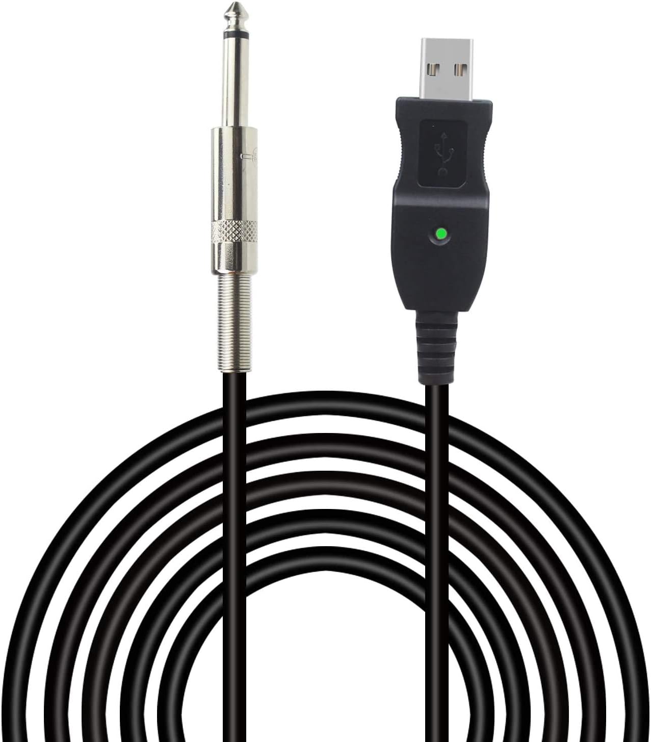 10 feet USB Interface Male to 6.35mm 1/4-inch Electric Guitar Converter ...