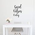 Amazon.com: Motivational Art Decal / Cursive Good Vibes Only Wall ...