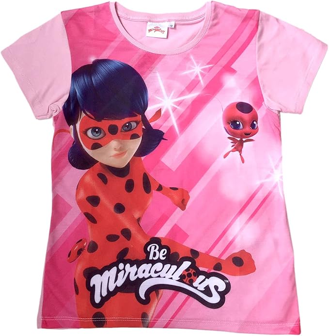 Miraculous Ladybug Girls Summer Short Sleeve T-Shirt Original: Amazon ...