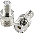 Amazon.com: Boobrie 2PCS SO239 UHF Female to F Female Adapter SO-239 RF Coax Coaxial Connector ...