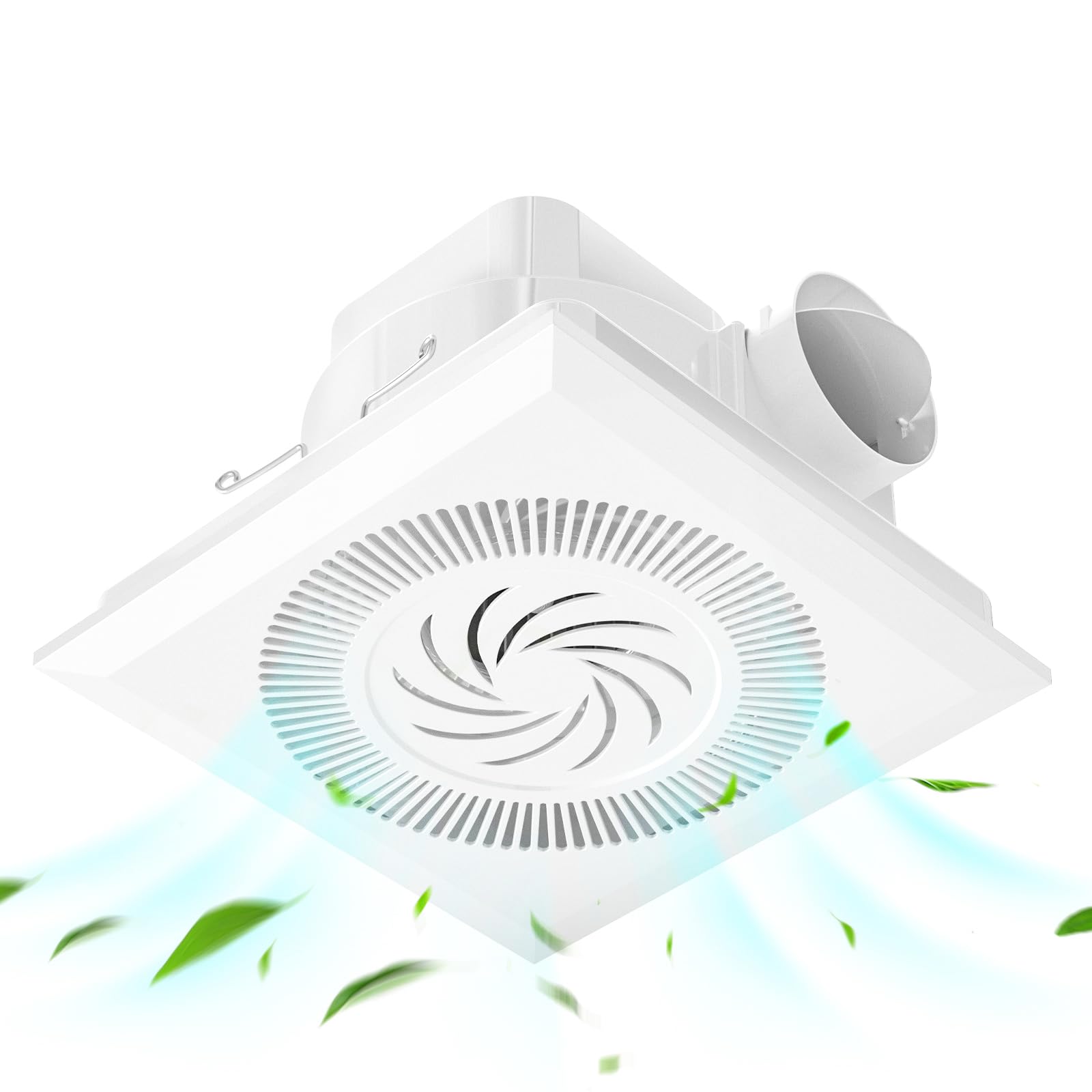 Hon&Guan Bathroom Exhaust Fan, Quiet Square Bathroom Vent Fan 111 CFM ...
