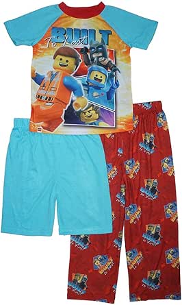 Amazon.com: LEGO Little Movie 2 Boys Pajamas, 3 Piece Set, Emmet ...