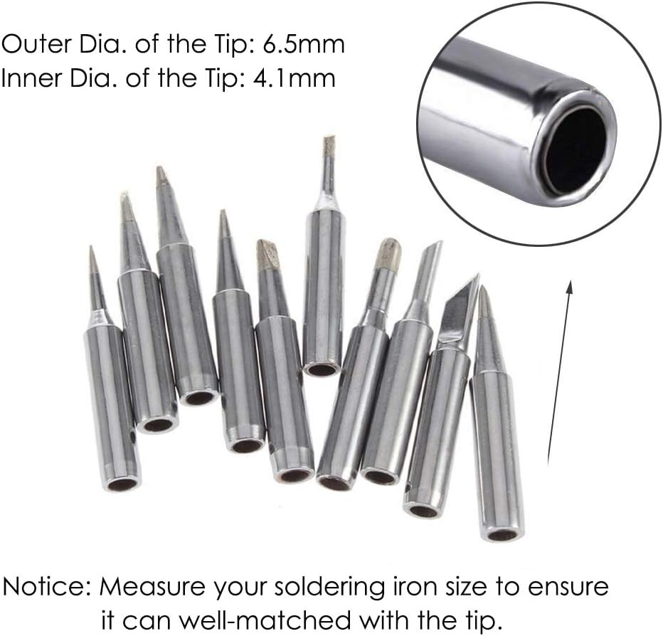Gasea 10pcs 900M Soldering Tips Replacement Solder Iron Tips Kit for ...