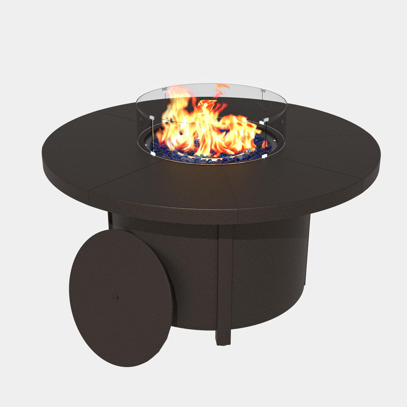 INCOMPLETE Kurapika Propane Round Fire Pit Table 48in, 40,000 BTU Auto ...