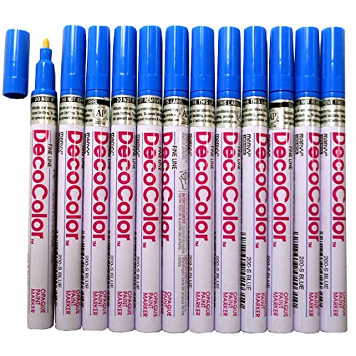 Buy 12 Pc Set Blue Decocolor Glossy Oil Based Opaque Fine Line Tip ...
