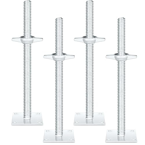Zonon 4 Pcs 18" Adjustable Scaffold Leveling Jack Parts Galvanized ...