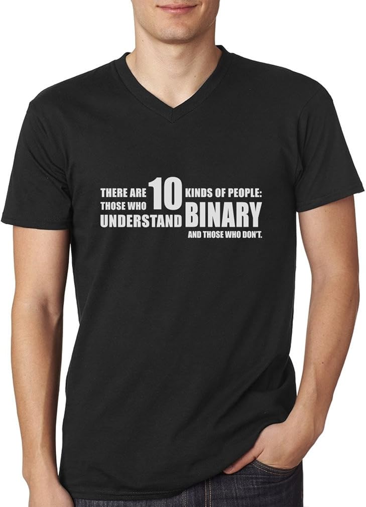 There are 10 Kinds of People Binary Joke Funny V-Neck T-Shirt: Amazon.co.uk: Clothing