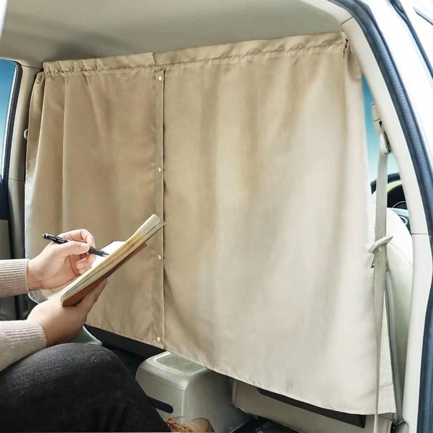 MEEWOO Car Divider Privacy Curtain, Blackout Suede Sun Shade Cover ...