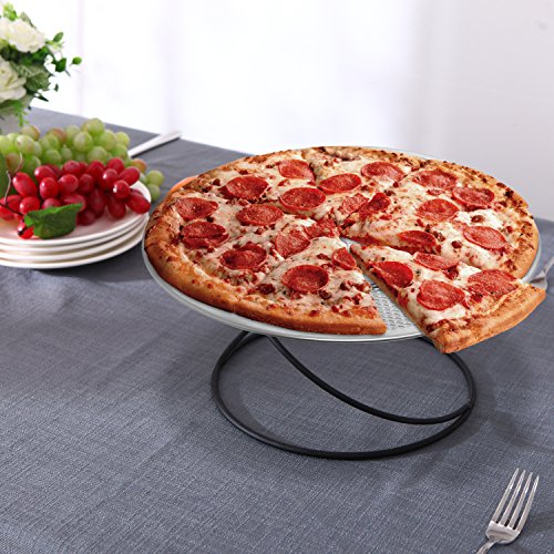 MyGift Black Metal Spiral Wire Tabletop Pizza Tray Risers - Want It All
