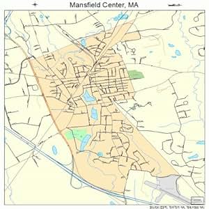 Amazon.com: Large Street & Road Map of Mansfield Center, Massachusetts ...