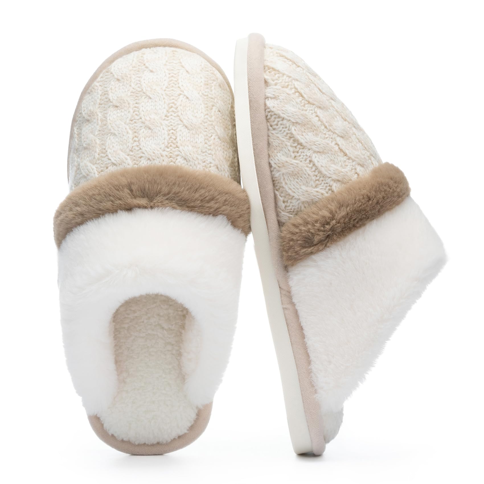 GOEWY Fuzzy Slippers for Women Indoor and Outdoor Cozy Soft Women's ...