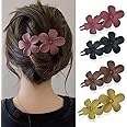 Amazon.com : AIUPUOC Flower Hair Clips, Matte French Barrettes, Black ...