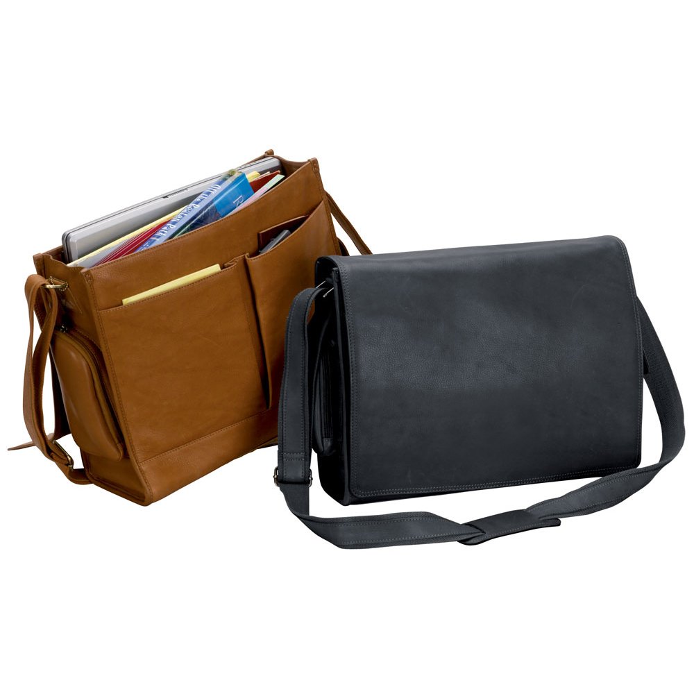 Amazon.com: THE CANCUN 15" LAPTOP LEATHER COMPUTER SLING BAG (TAN ...