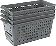 Amazon.com: Doryh Plastic Baskets for Organizing, Grey, Set of 4: Home ...