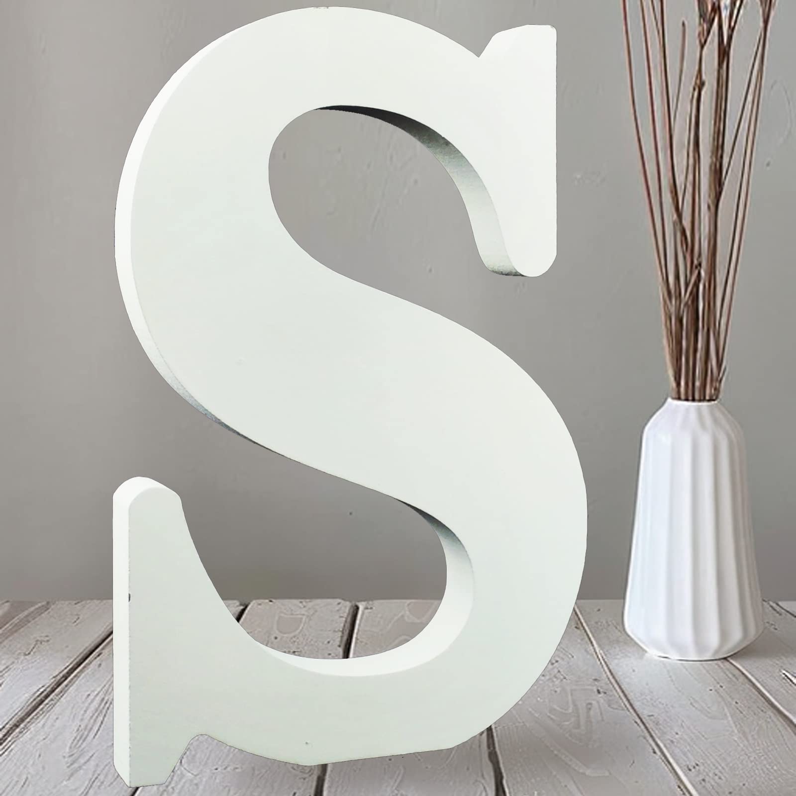 AOCEAN 10 Inch White Big Wood Letters, Unfinished Wooden Letters for ...