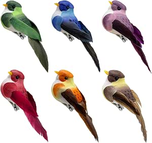 Amazon.com: Clip on Bird Ornaments for Crafts Tree Decoration Flower ...