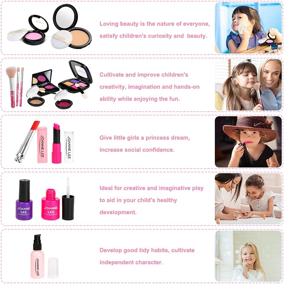 CestMall 21 Pcs Kids Makeup Kit for Girls, Girls Play Pretend Washable ...