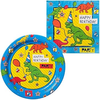 Amazon.com: Pink Little Dino Girl Dinosaur Birthday Party Supplies Set ...