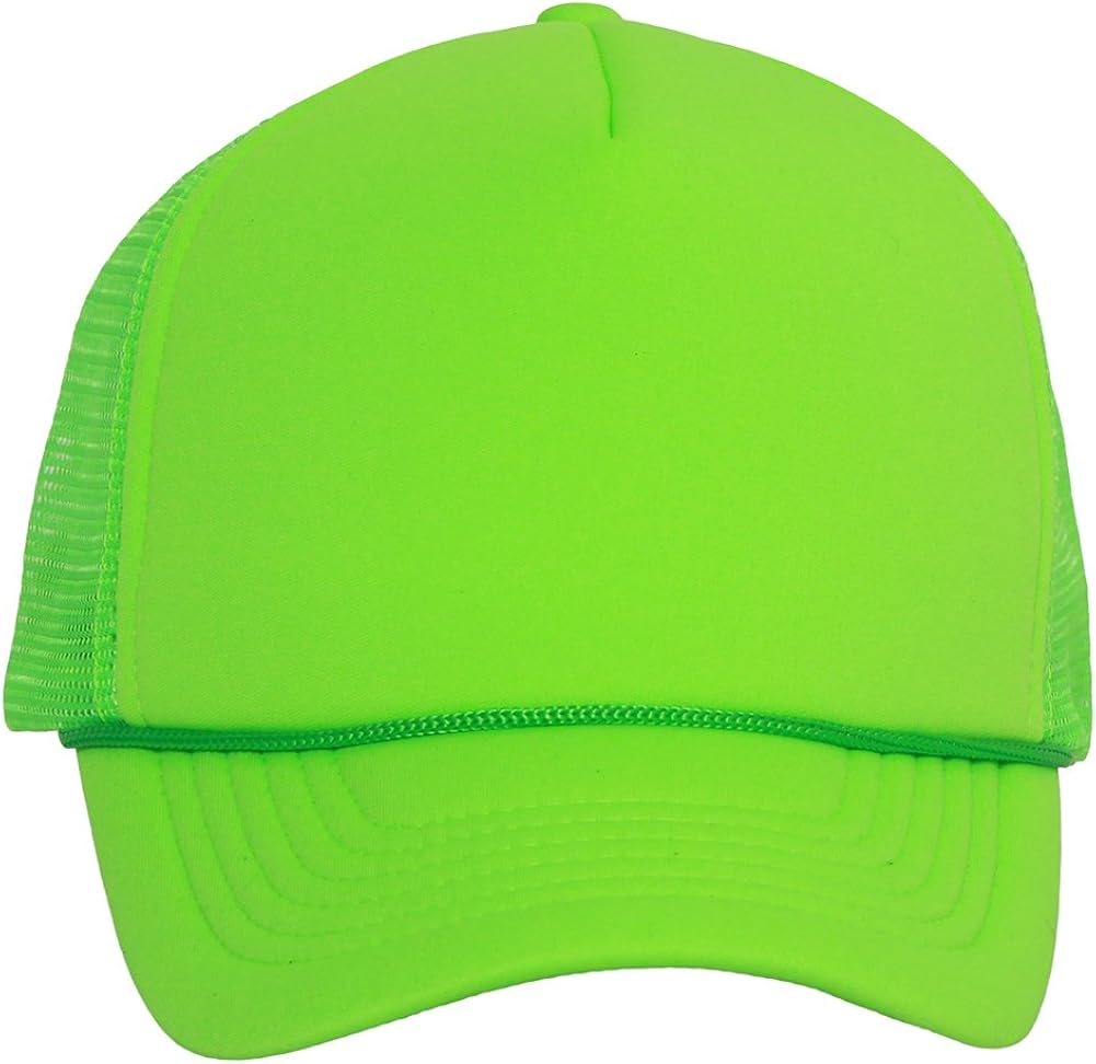 TOP HEADWEAR Structured Neon Trucker Mesh Hat- Neon Green: Amazon.co.uk ...