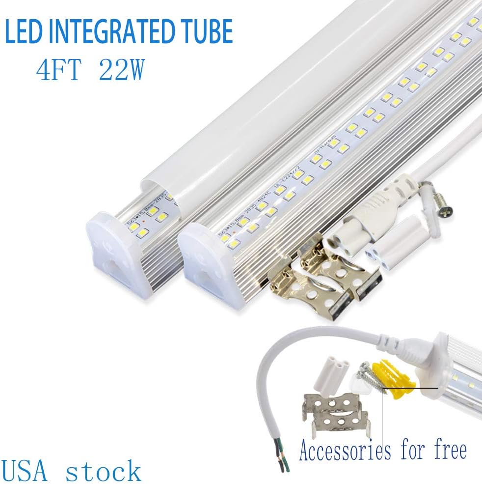 Lighting Components AIEASY （10pack）LED T8 4FT Integrated Tube Light 22W ...