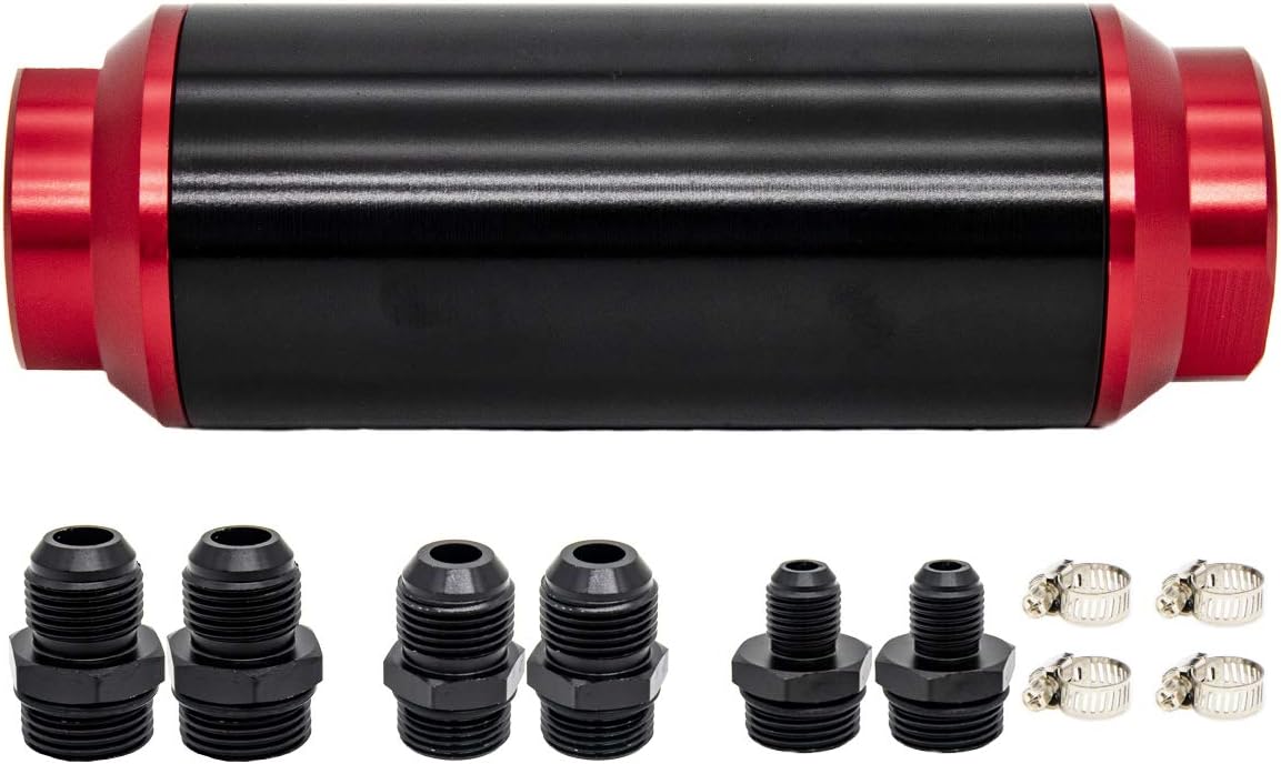 Amazon.com: 6AN 8AN 10AN 50mm 100 Micron Flow Inline Fuel Filter Kit ...