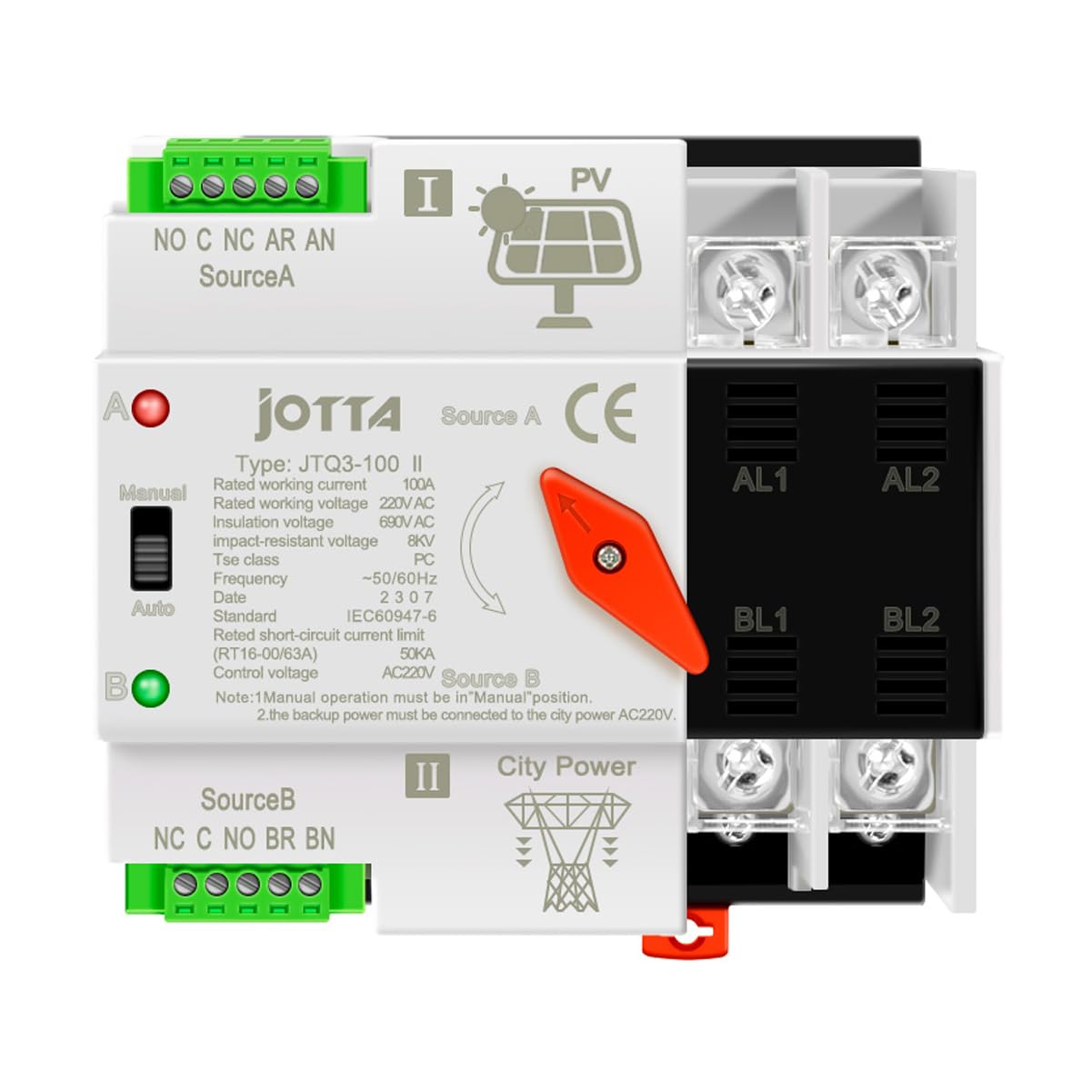 Mua PC Type Automatic Transfer Switch PV ATS for Solar Photovoltaic Inverter 2P 3P 4P 100A 220V ...