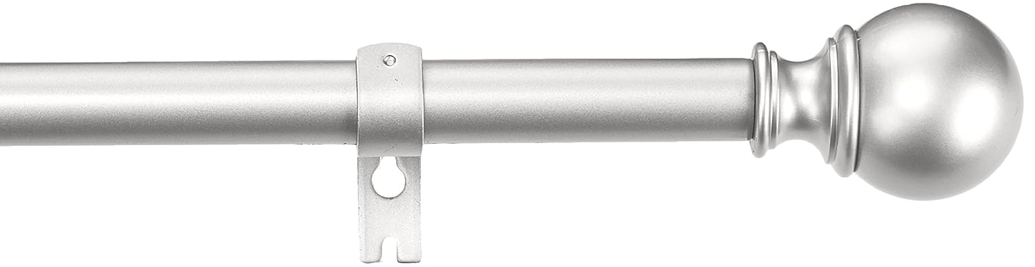Buy AmazonBasics 1" Curtain Rod with Round Ends, 36" to 72", Nickel ...