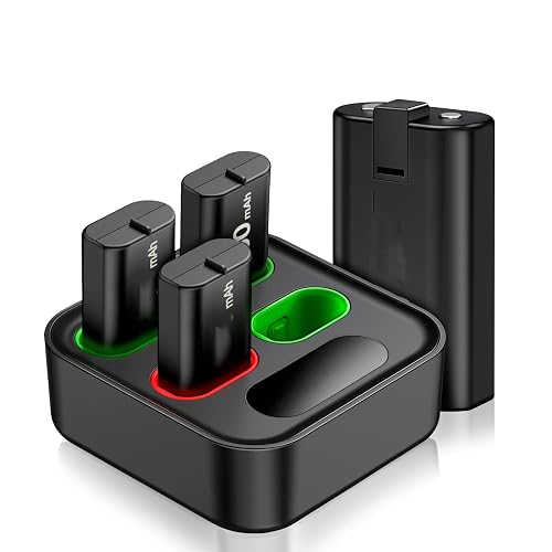4X 3000mWh Rechargeable Controller Battery Pack Charger Battery ...