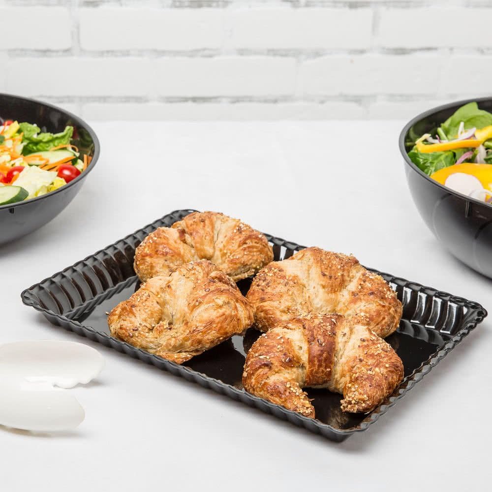 Pack of 6 Elegant Hard Plastic Serving Trays/Buffet Catering Trays ...