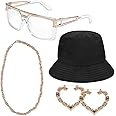 Amazon.com: Lohoee 80s/90s Women , Gold Chain DJ Rapper Bucket Hat ...
