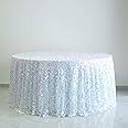 Amazon.com: Efavormart 120" Big Payette Iridescent Blue Sequin Round Tablecloth Premium ...