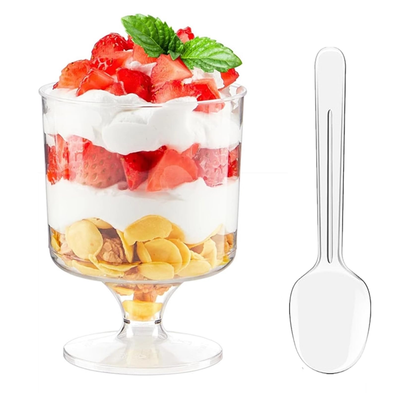 CEZOOWYEX 160 Pack 5oz Small Dessert Cups with Spoons, Clear Parfait ...