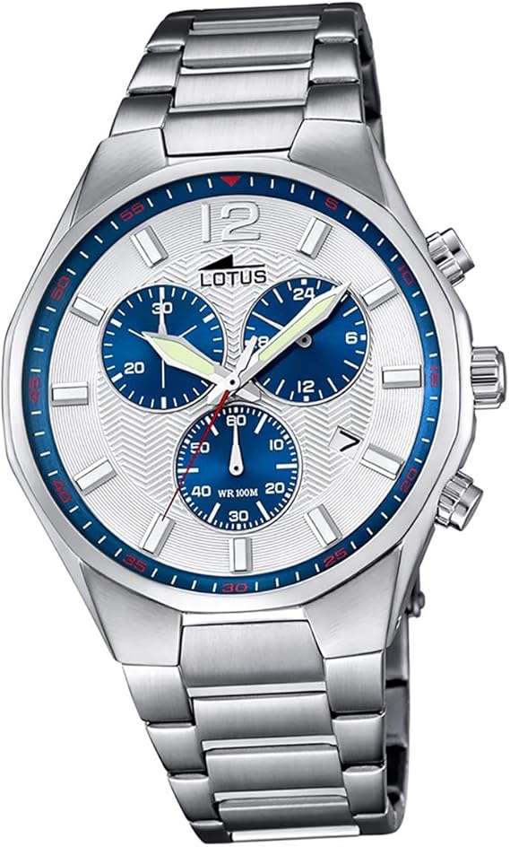 Lotus Mens Chronograph Quartz Watch with Stainless Steel Strap 10125/5 ...