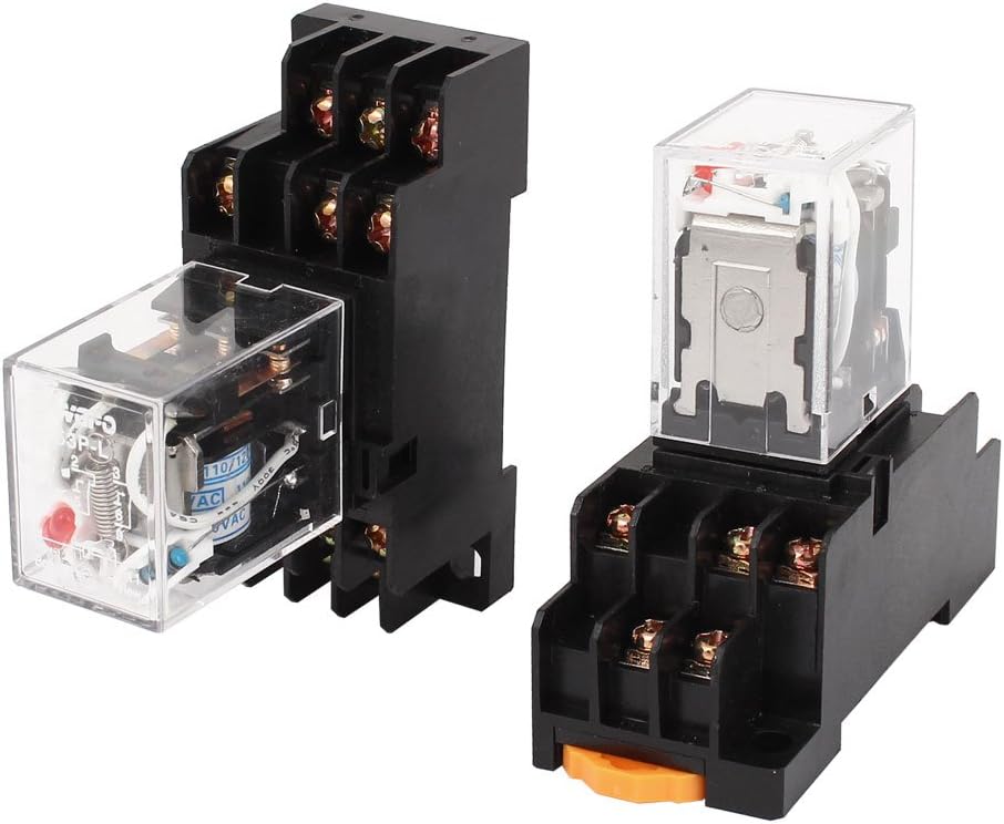 2 x PYF11A Socket Power Relay HH53P-L 11Pin 3NO 3NC AC 110V/120V Coil ...