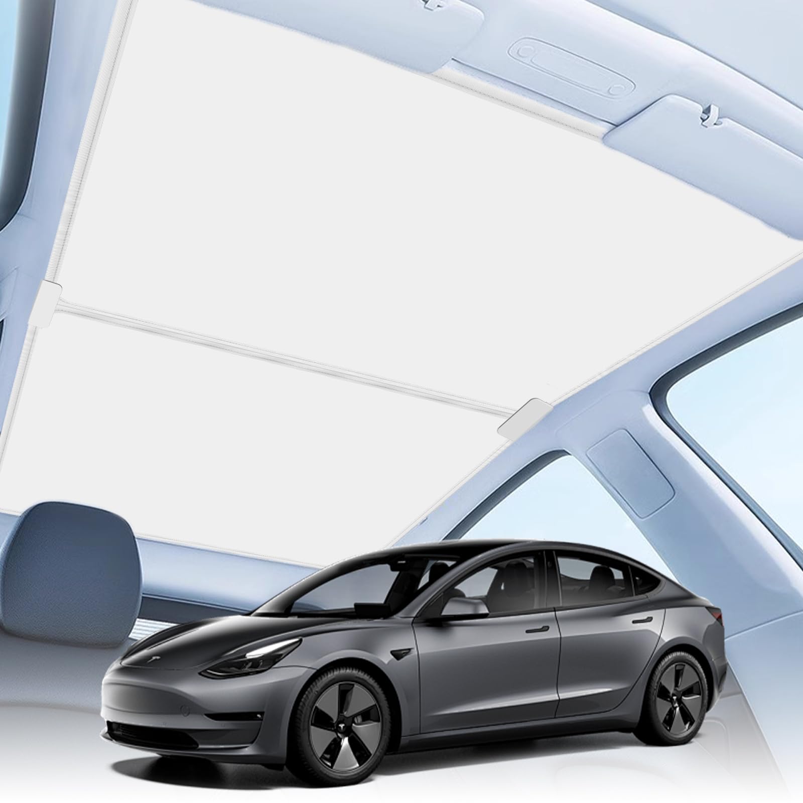 Ortiny 2025 Upgrade Tesla Model Y Sunshade Roof [No Gaps, No Sag] Heat ...