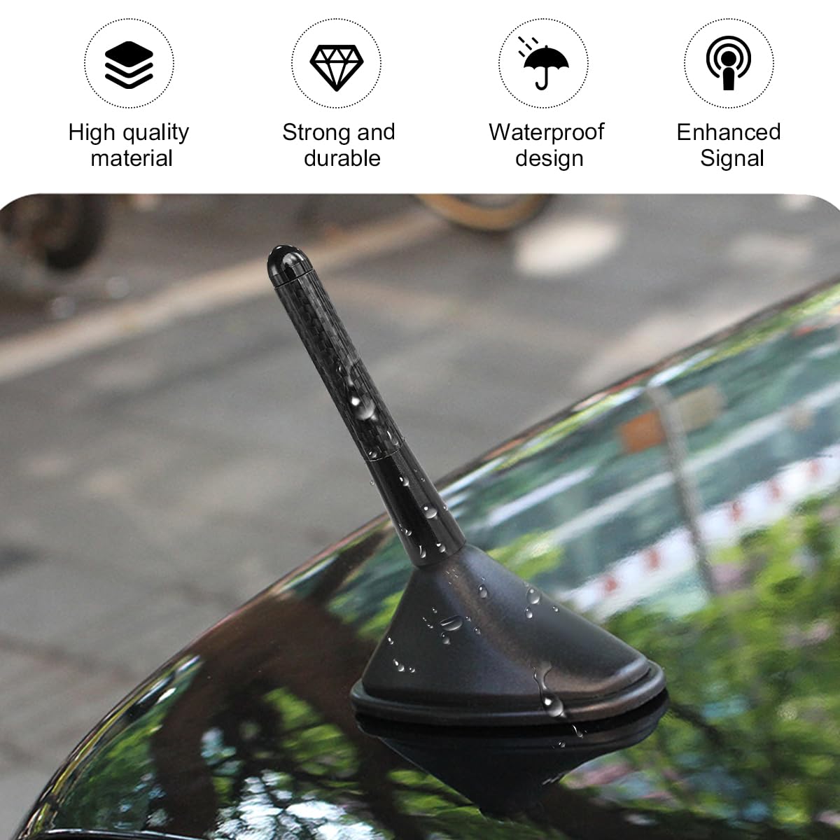 Mua Sylvil Car Short Antenna, 4.72" Stubby Aluminum Radio Antenna Replacement, Carbon Fiber ...